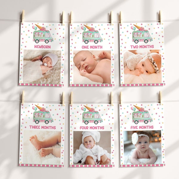Ice Cream Milestone Photo Banner - Etsy