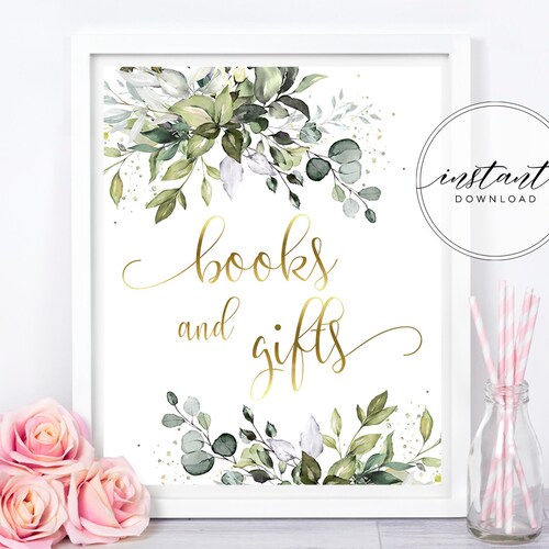 Books and Gifts Sign Printable . Baby Shower Gift Table Sign . - Etsy