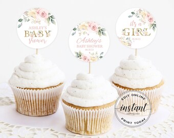 Editable Cupcake Toppers Printable Pink Cupcake Topper - Etsy Australia