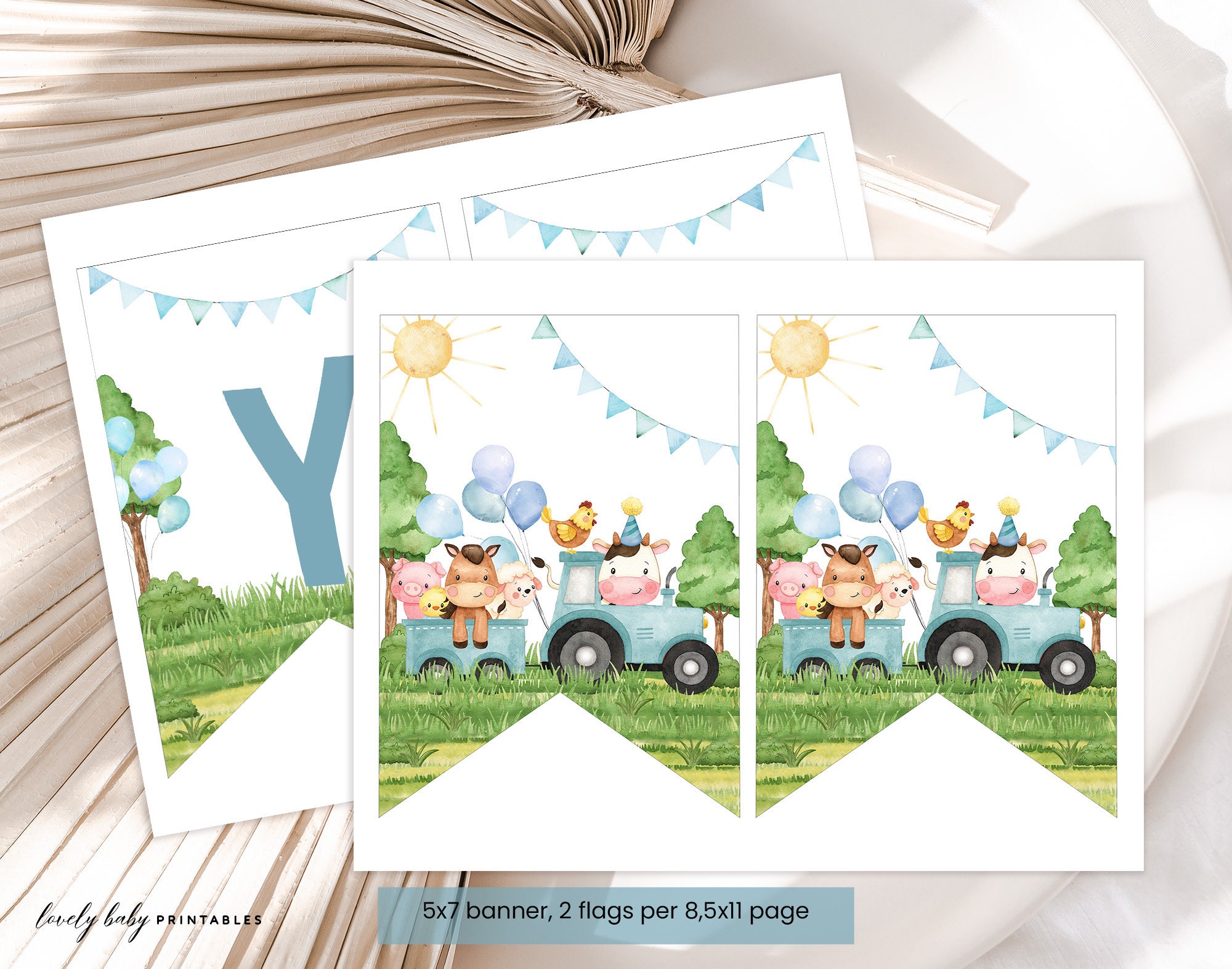 Farm Happy Birthday Banner | Farm, Barn Animals, Barnyard, Ranch ...