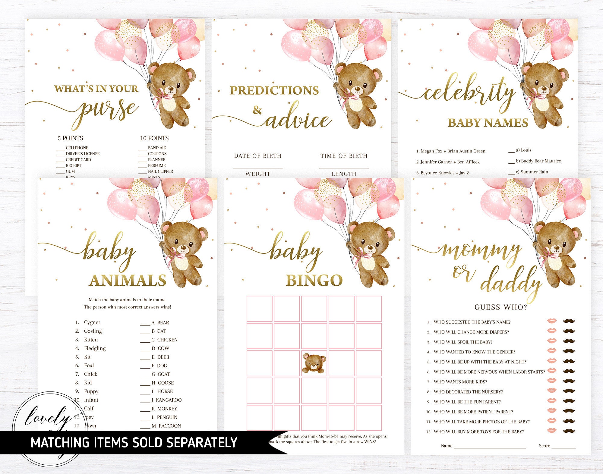 Teddy Bear Baby Shower Games Printable Guess How Many Baby - Etsy Canada