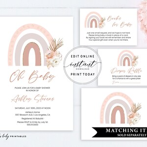 Boho Rainbow Baby Shower Welcome Sign Editable Welcome Sign Template ...