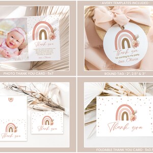 Rainbow Birthday Bundle, Girls 1st Birthday Invite Pack | Boho Rainbow ...