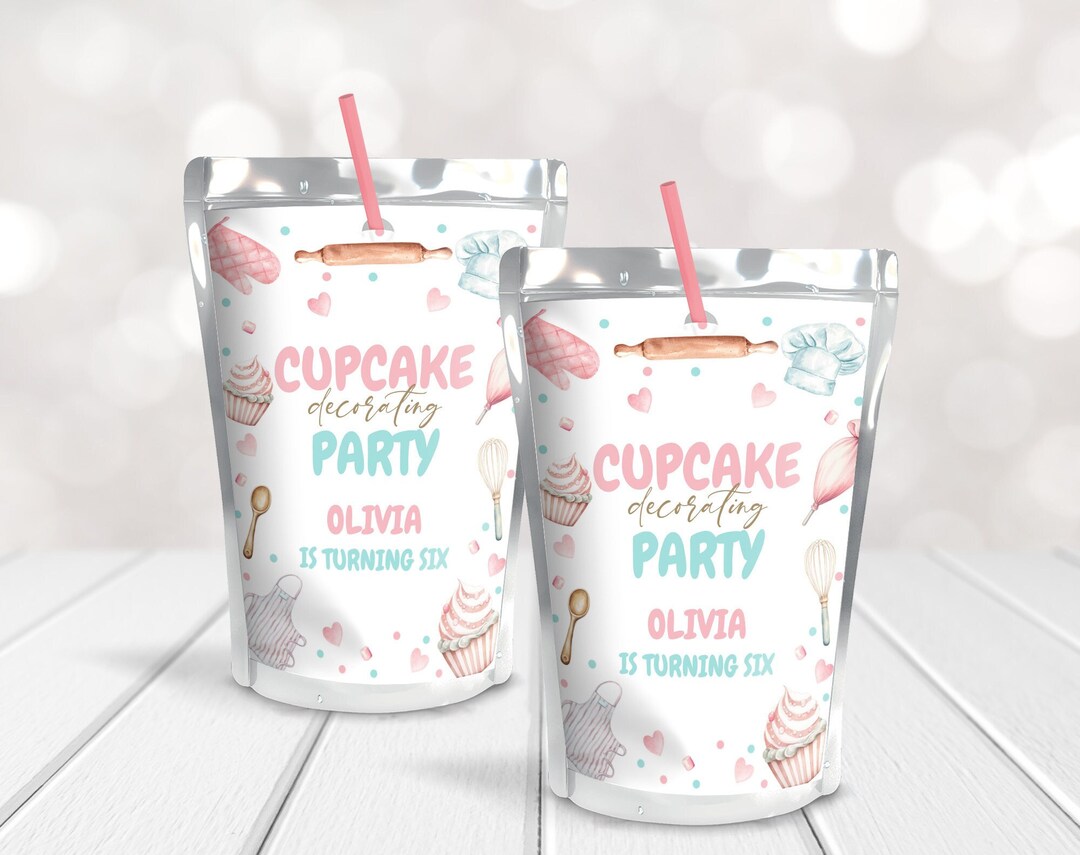 Juice Pouch Label Template, Capri Sun Label | Cupcake Decorating Party ...