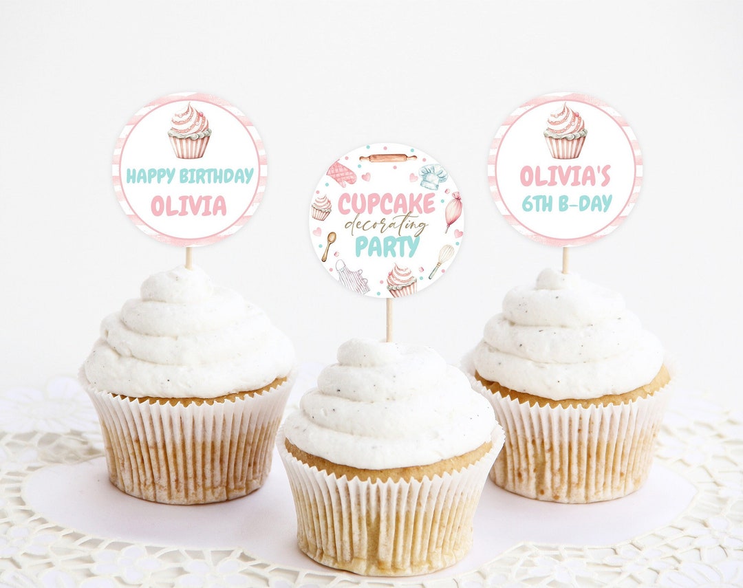 Printable Cupcake Toppers, Party Cake Decor | Cupcake Decorating Party ...