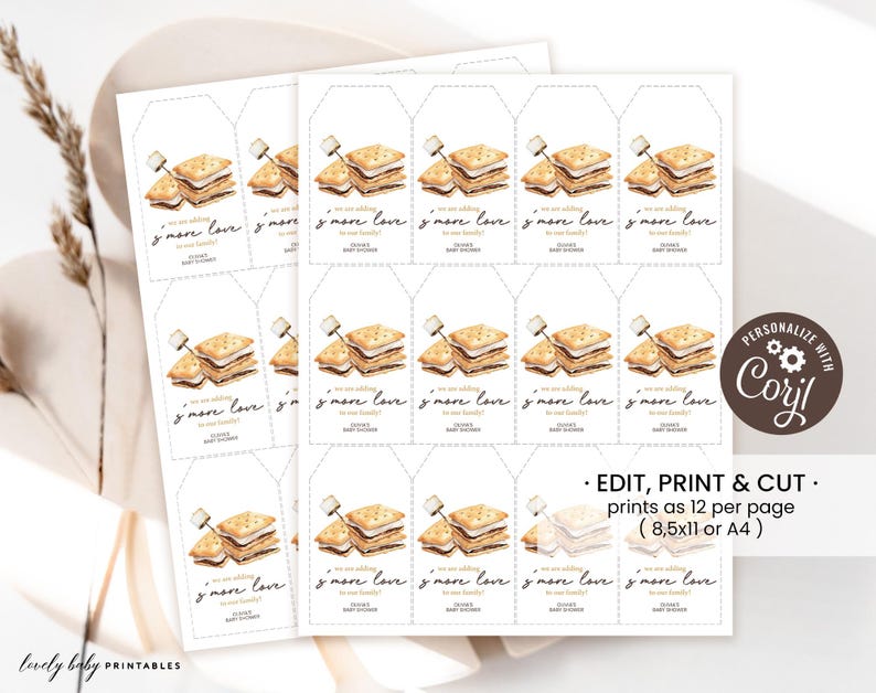 Printable Baby Shower Favors, Gift Tags | Smore to Love, Smore Fun ...
