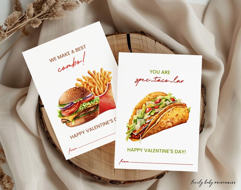 Printable Fast Food Valentine Cards, Funny Valentine Day Gift Tag ...