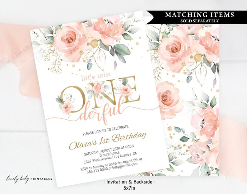 Blush Floral Party Banner Printable Happy Birthday Banner DIY - Etsy