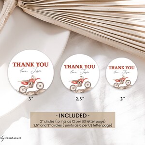 Editable Round Favor Tags, Birthday Gift Tag, Stickers | Fast ONE, Dirt ...