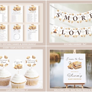 Smores Baby Shower Bundle, Invite Smore to Love, Smore Fun, Camping ...
