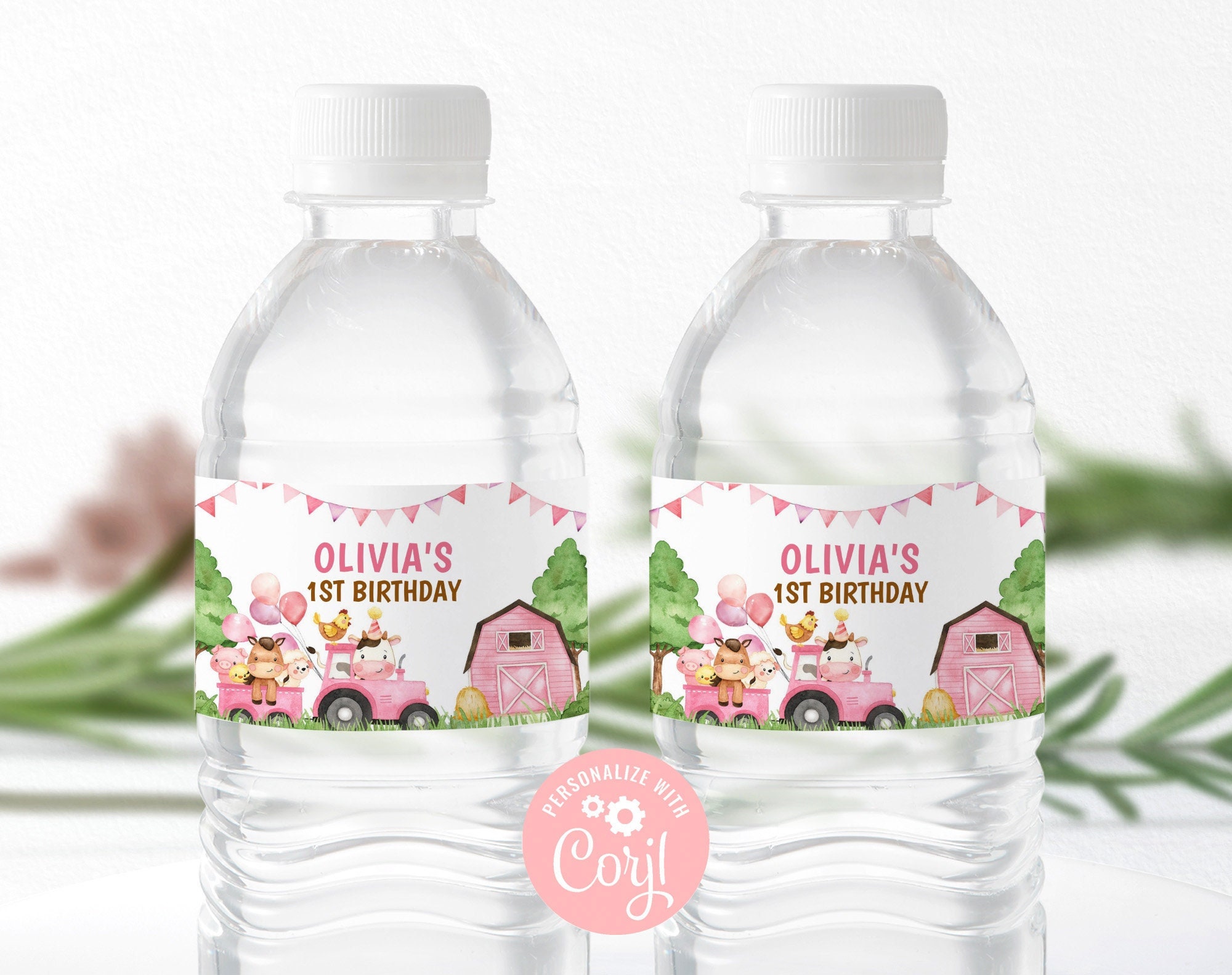 Editable Water Bottle Labels | Farm, Barn Animals, Barnyard, Ranch ...