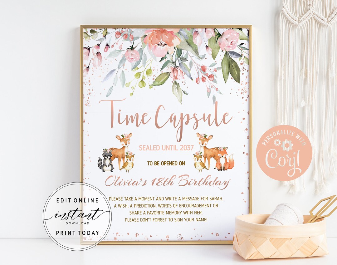 Editable Time Capsule Sign Template Printable Time Capsule - Etsy