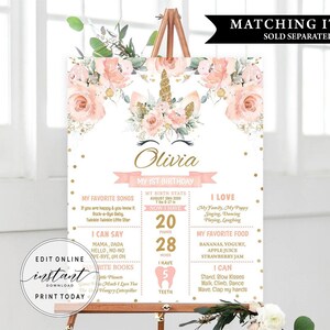 Printable Birth Stats Sign Editable Birth Announcement Sign Template ...