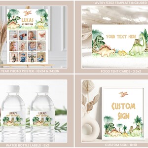 Dinosaur First Birthday Bundle, Boys 1st Birthday Invite Bundle | Dino ...