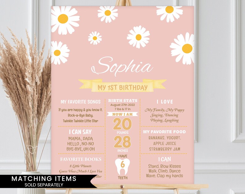 Daisy Birthday Welcome Sign Printable Welcome Poster Editable - Etsy