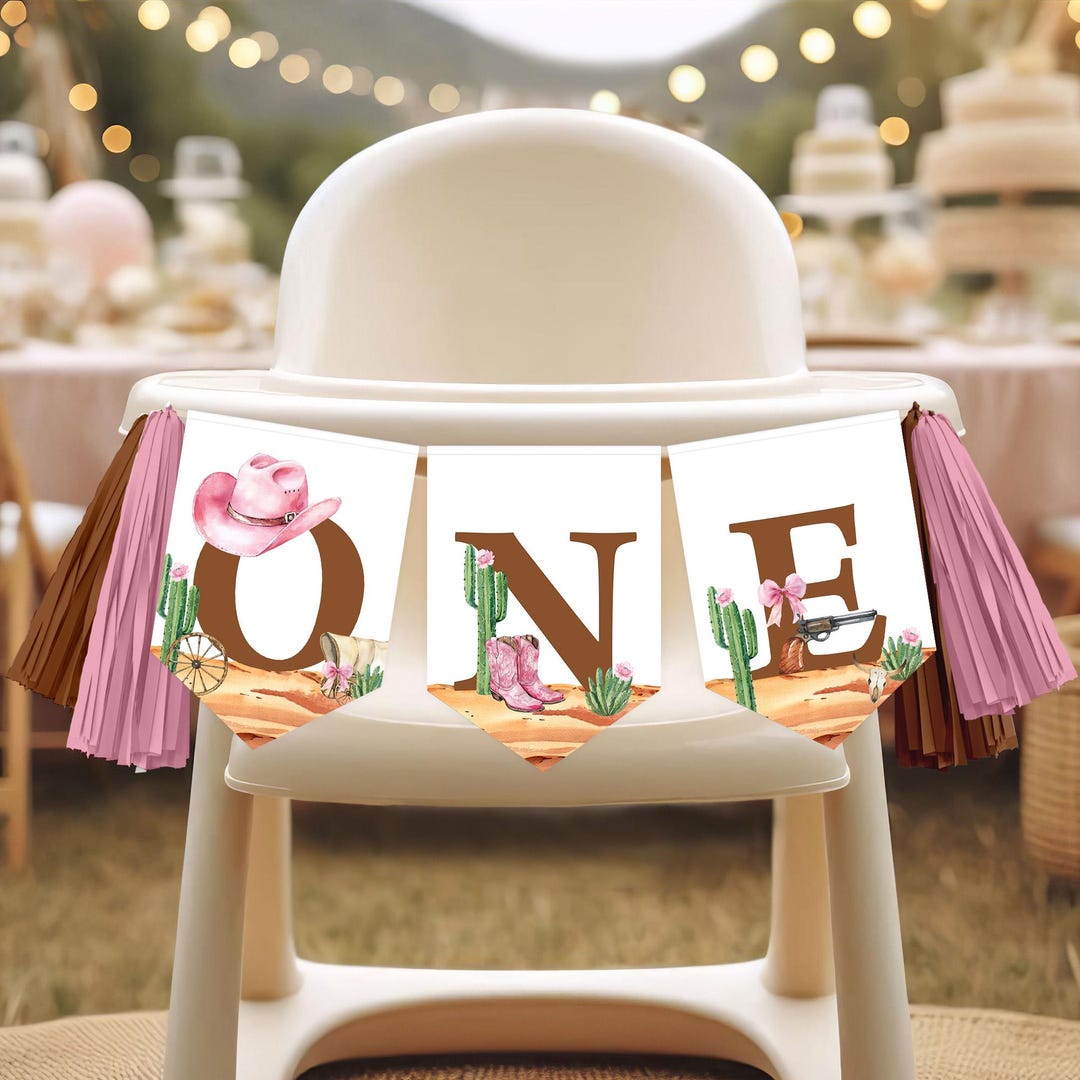 High Chair Banner, Birthday ONE Banner | Cowgirl, My First Rodeo ...