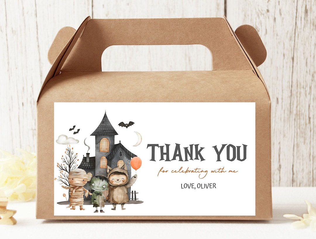 Gable Box Label, Gable Gift Box Stickers | Halloween, Spooktacular ...