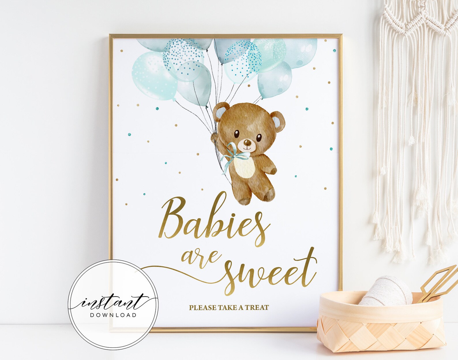 Teddy Bear Baby Shower Favors Sign Printable Baby Shower - Etsy Ireland
