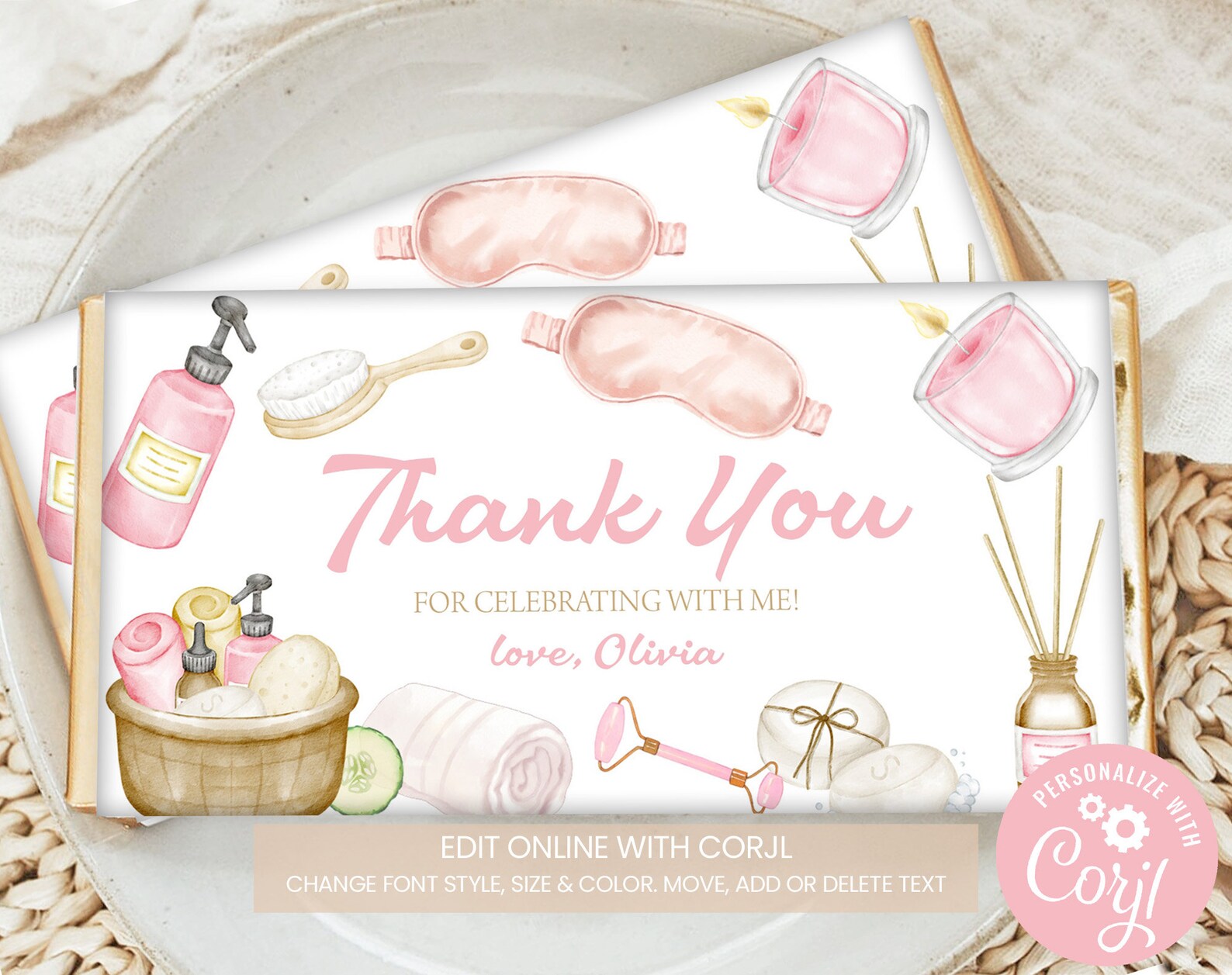 Chocolate Bar Wrapper, Candy Bar | Spa Party, Pamper Party, Glam Party ...