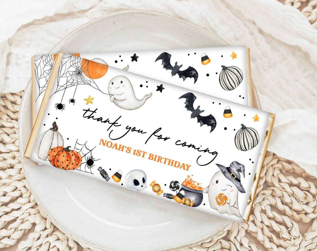 Chocolate Bar Wrapper, Candy Bar | Spooky ONE, Halloween, Cute Ghost ...