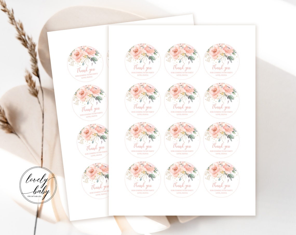 Printable Party Favor Tags Editable Birthday Favors Blush - Etsy