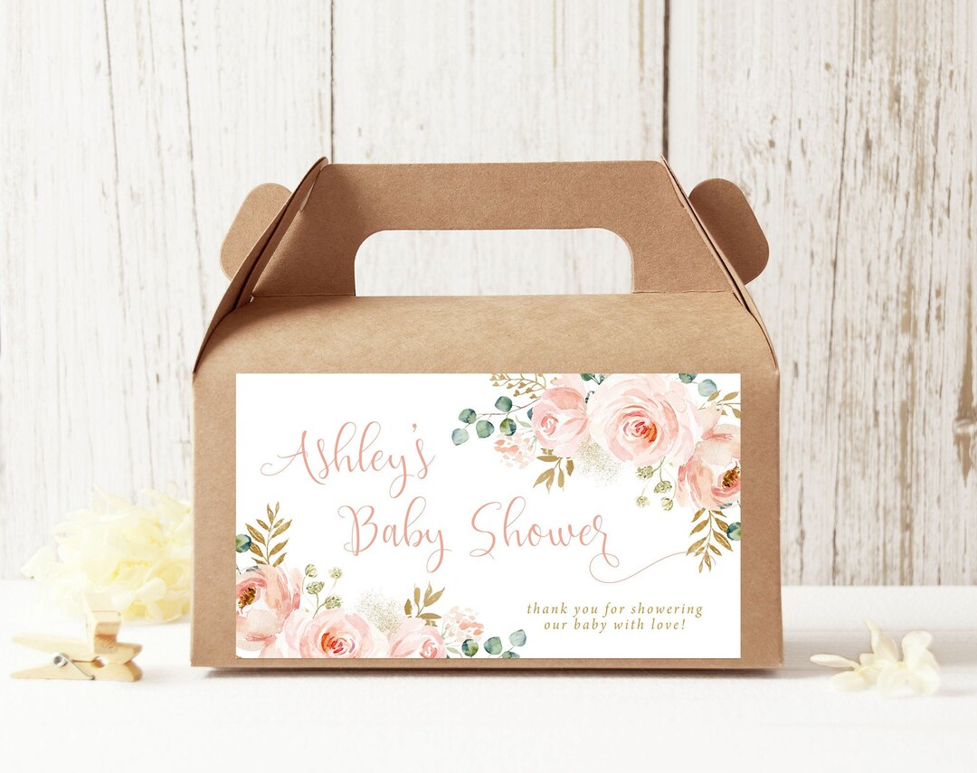 Gable Box Label Gable T Box Sticker Blush Pink Floral Etsy