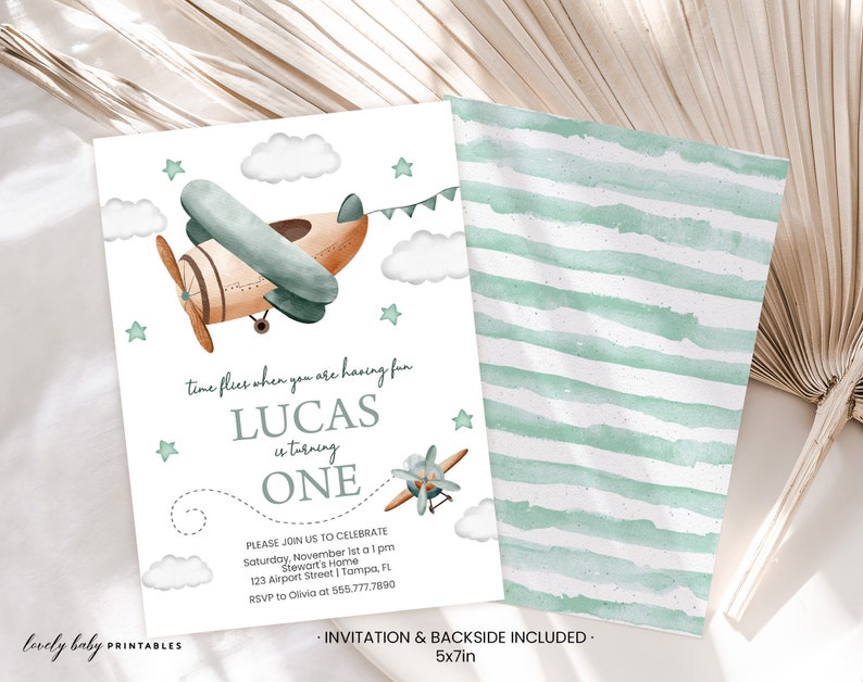 Boys First Birthday Invitation Printable 1st Birthday Invite - Etsy