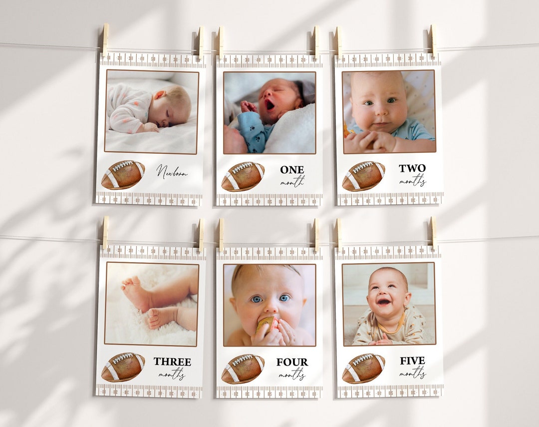 Monthly Photo Banner, 12 Months Birthday Banner, Boys Year in Photos ...