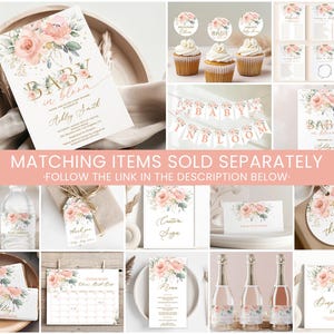 Baby Shower Party Banner, Baby in Bloom | Blush Pink, Boho Floral ...