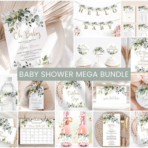 Greenery Baby Shower Decorations - Etsy