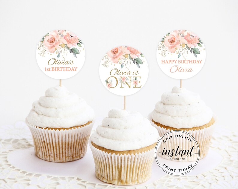 Editable Cupcake Toppers Template Printable Cupcake Toppers - Etsy