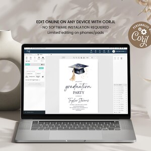 Graduation Party Invitation, Invite | Cap & Tassel Navy Blue ...