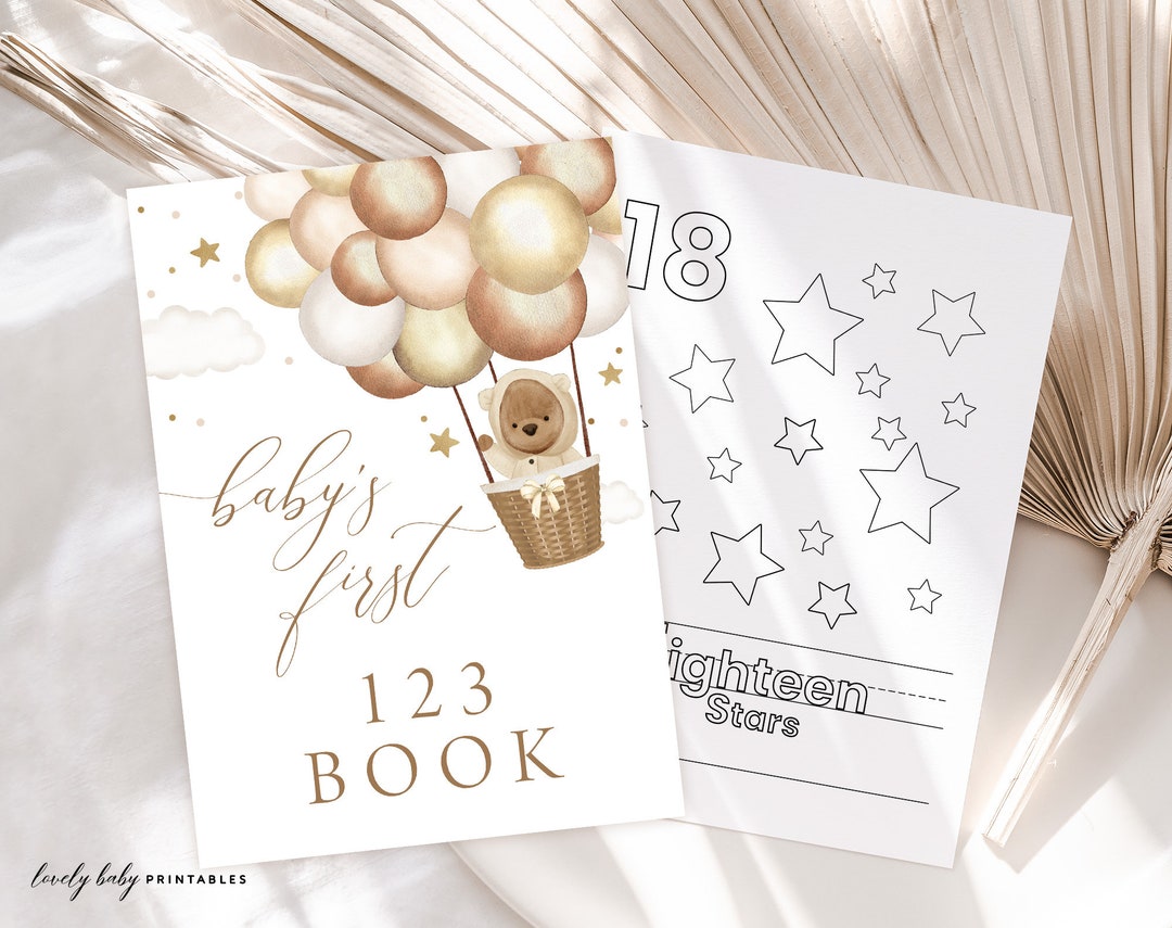 Baby Coloring Book Printable Coloring Pages Boho Bear Balloons Baby ...