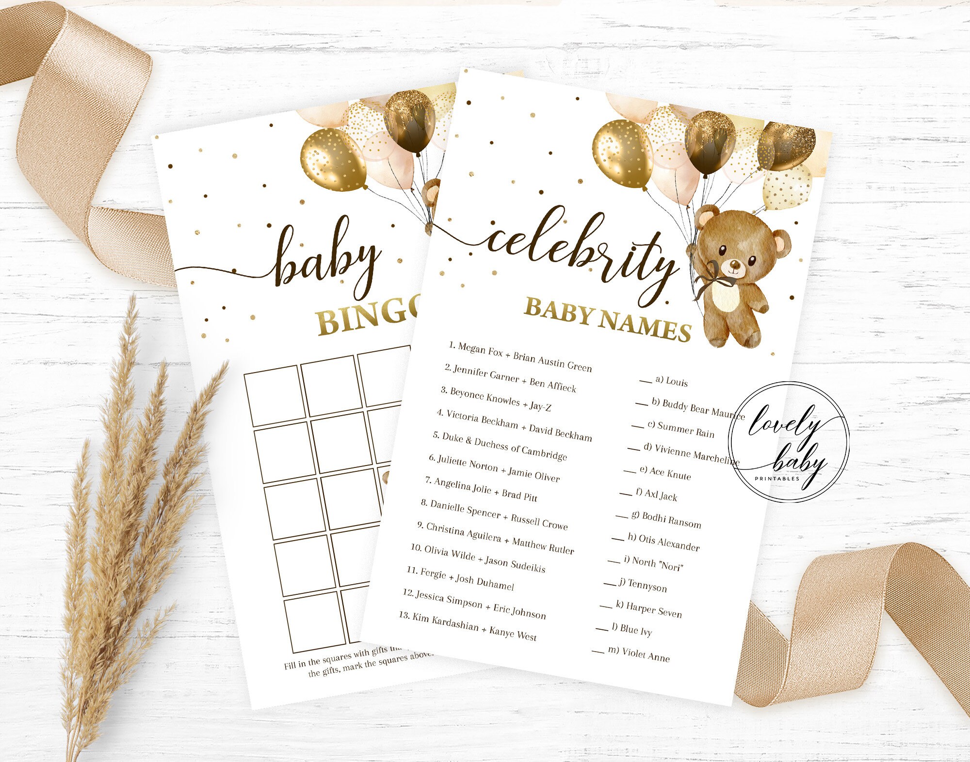 Teddy Bear Baby Shower Games Set Printable Baby Shower Games - Etsy