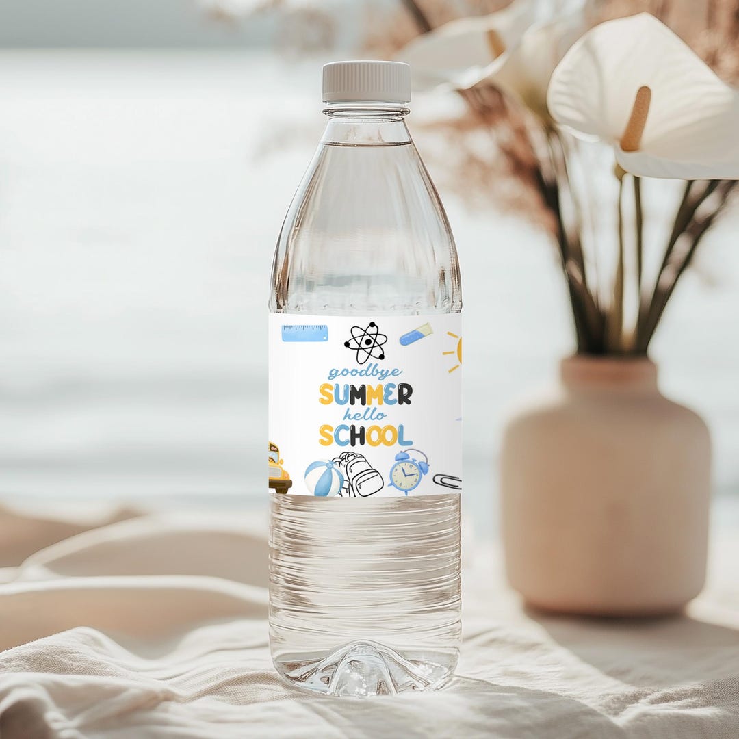 Editable Water Bottle Labels | School Bus, School Supplies | Back to ...