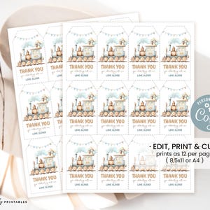 Printable Birthday Favors, Gift Tags | Train, Chugga Choo, Steam Engine ...