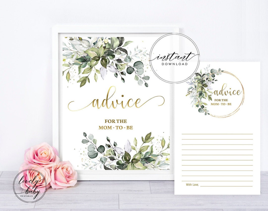 Baby Shower Sign Printable Advice Sign Advice for the Mom to - Etsy