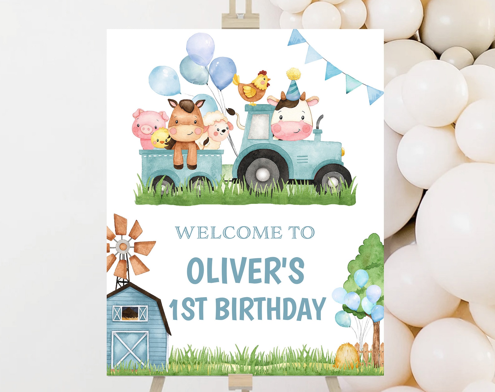 Birthday Welcome Sign, Poster | Farm, Barn Animals, Barnyard, Ranch ...