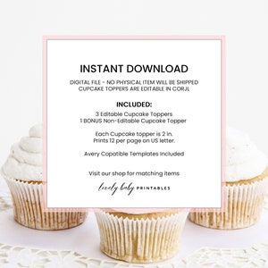 Printable Cupcake Toppers, Cake Decor Baby in Bloom, Blush Pink Floral ...