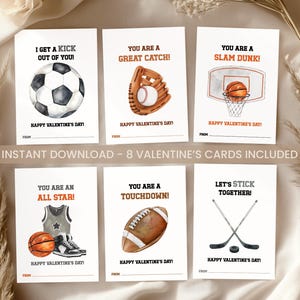 Printable Sports Valentines Cards, Kids Valentine Day Gift Tags, Funny ...