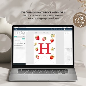 Strawberry Happy Birthday Banner | Berry First, Strawberry, Berry Sweet ...