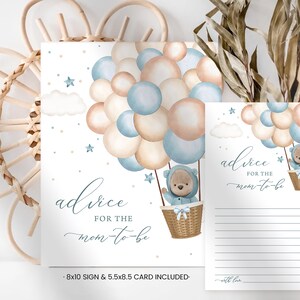 Printable Baby Shower Games Bundle Teddy Bear, Hot Air Balloon, Blue ...