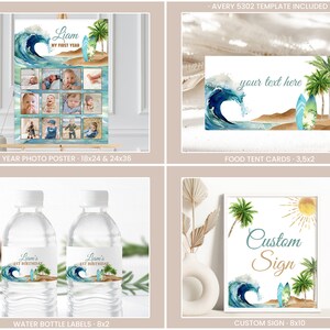 The Big ONE First Birthday Bundle, Surfing Birthday Invite | Beach ...