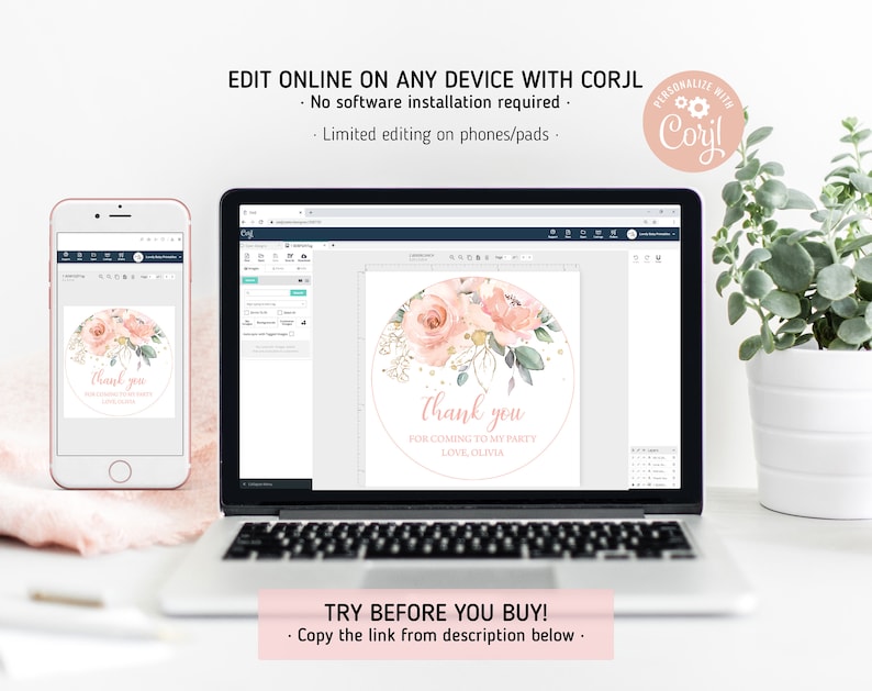 Printable Water Bottle Labels Blush Pink Floral Editable Water - Etsy