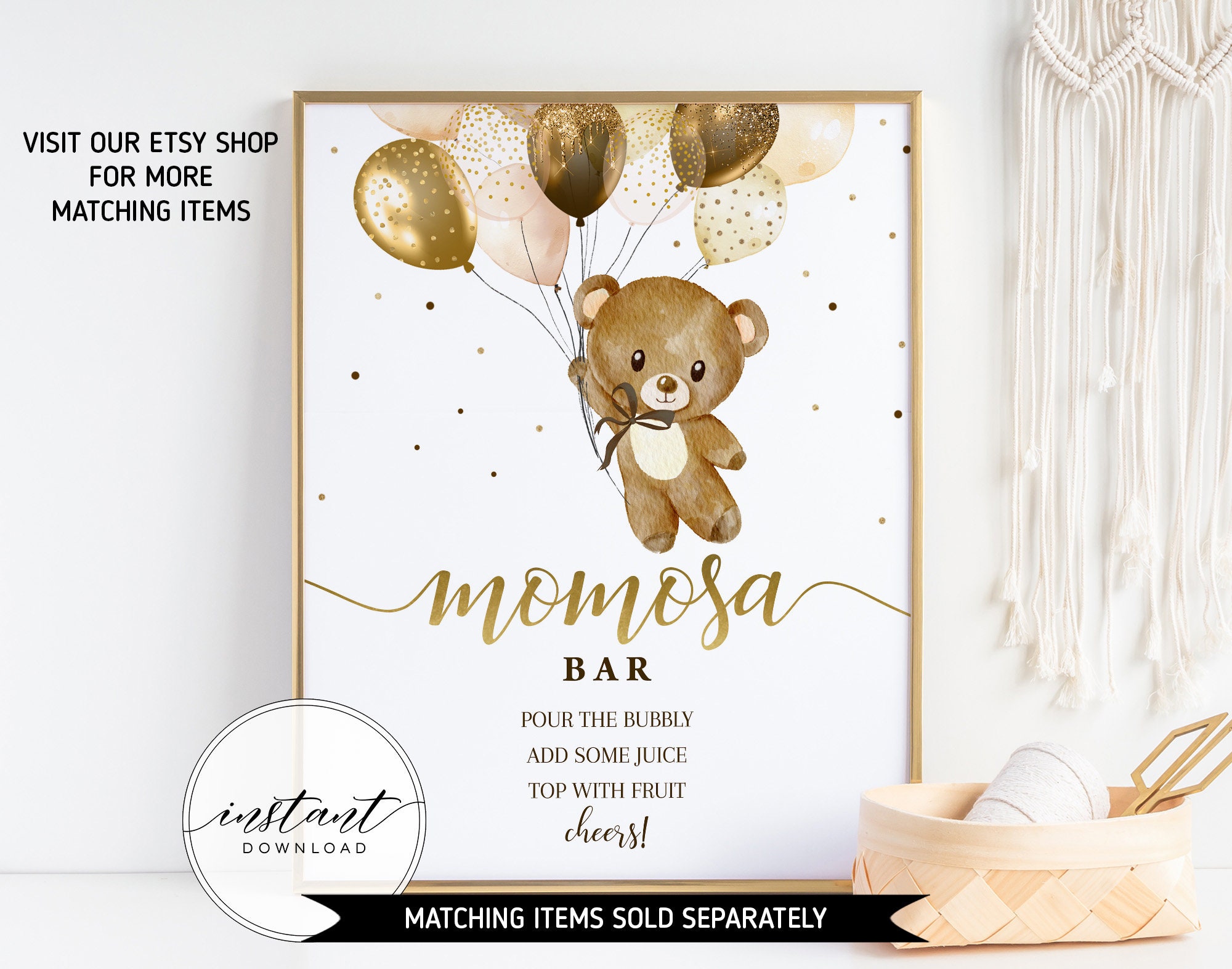 Teddy Bear Baby Shower Games Set Printable Games Bundle Gold - Etsy