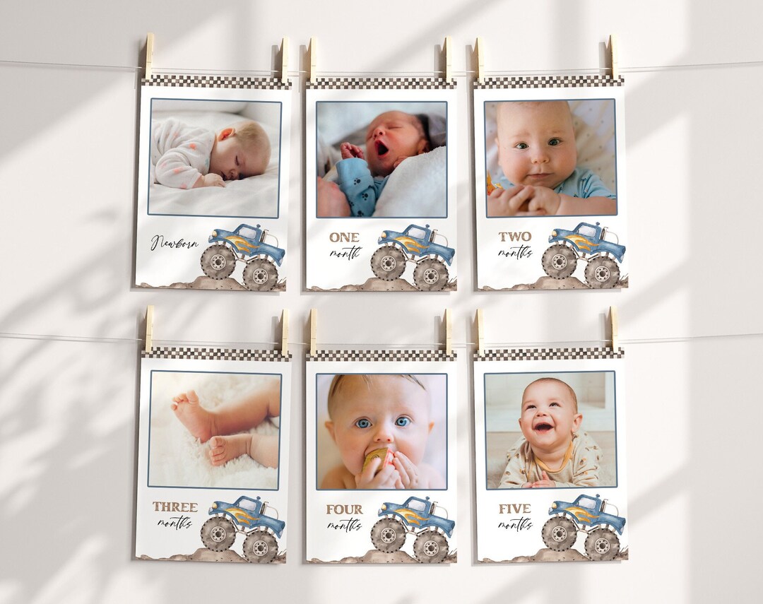 Monthly Photo Banner, 12 Months Birthday Banner, Baby Year in Photos ...