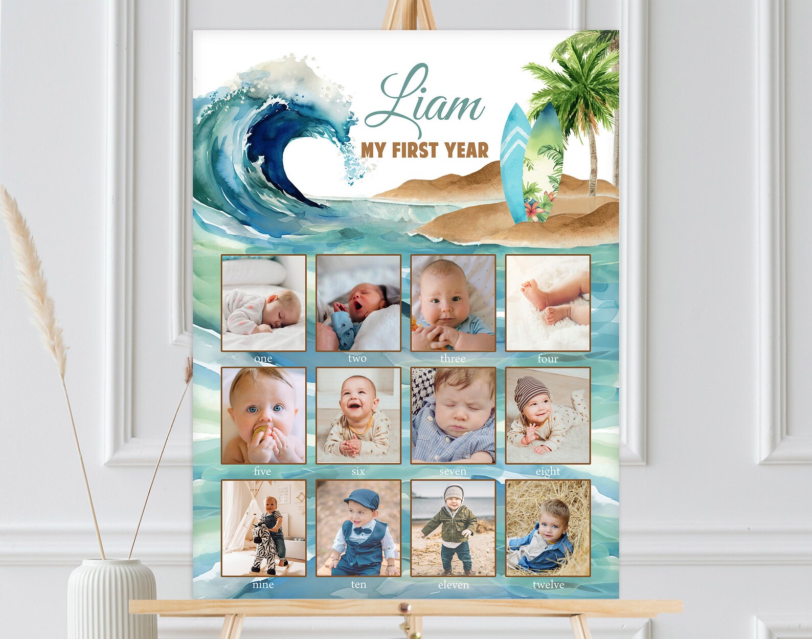Photo Milestone Sign, 12 Months Photo Collage, Baby's First Year | the ...