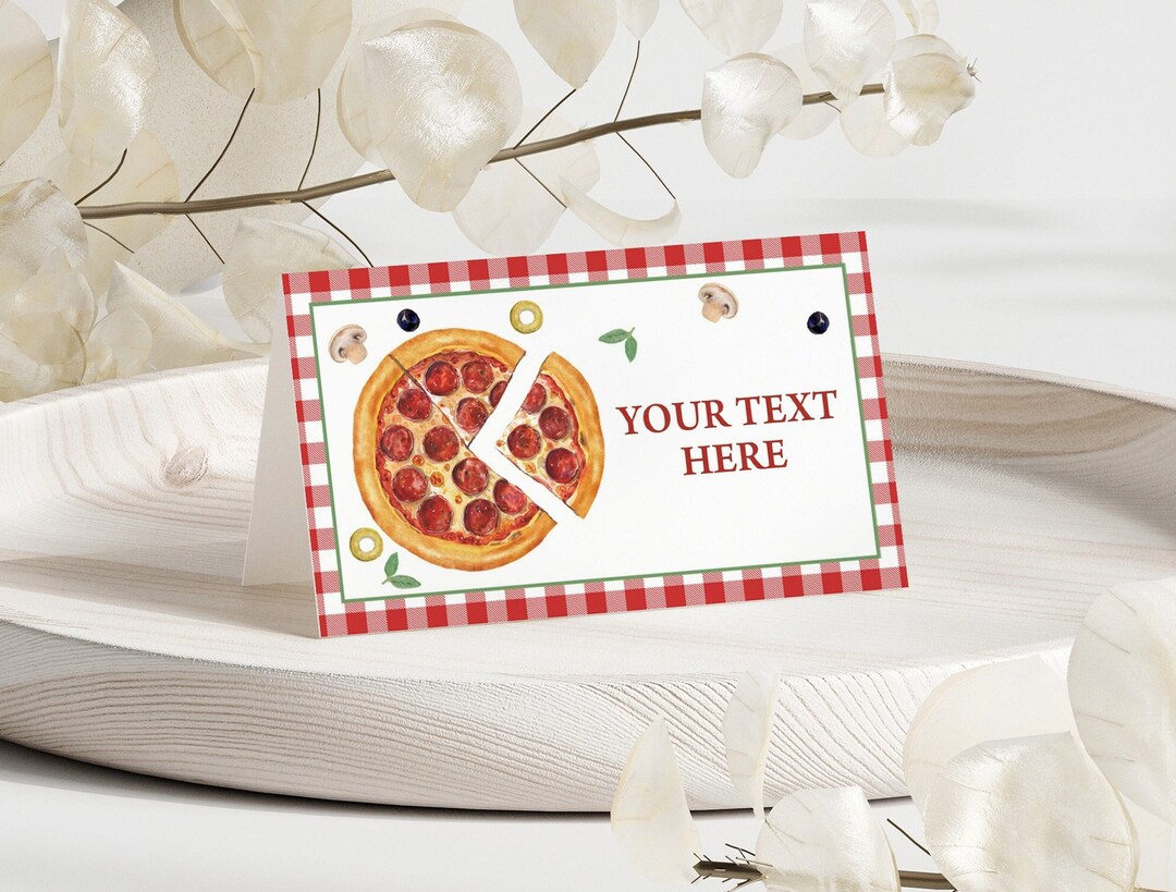 Food Tent Cards, Printable Name Cards, Place Cards, Food Label | Pizza ...
