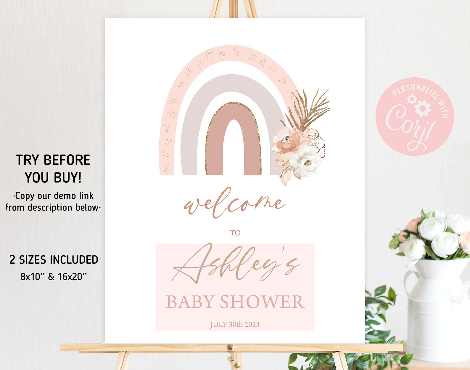 Printable Welcome Sign Template Editable Baby Shower Welcome - Etsy