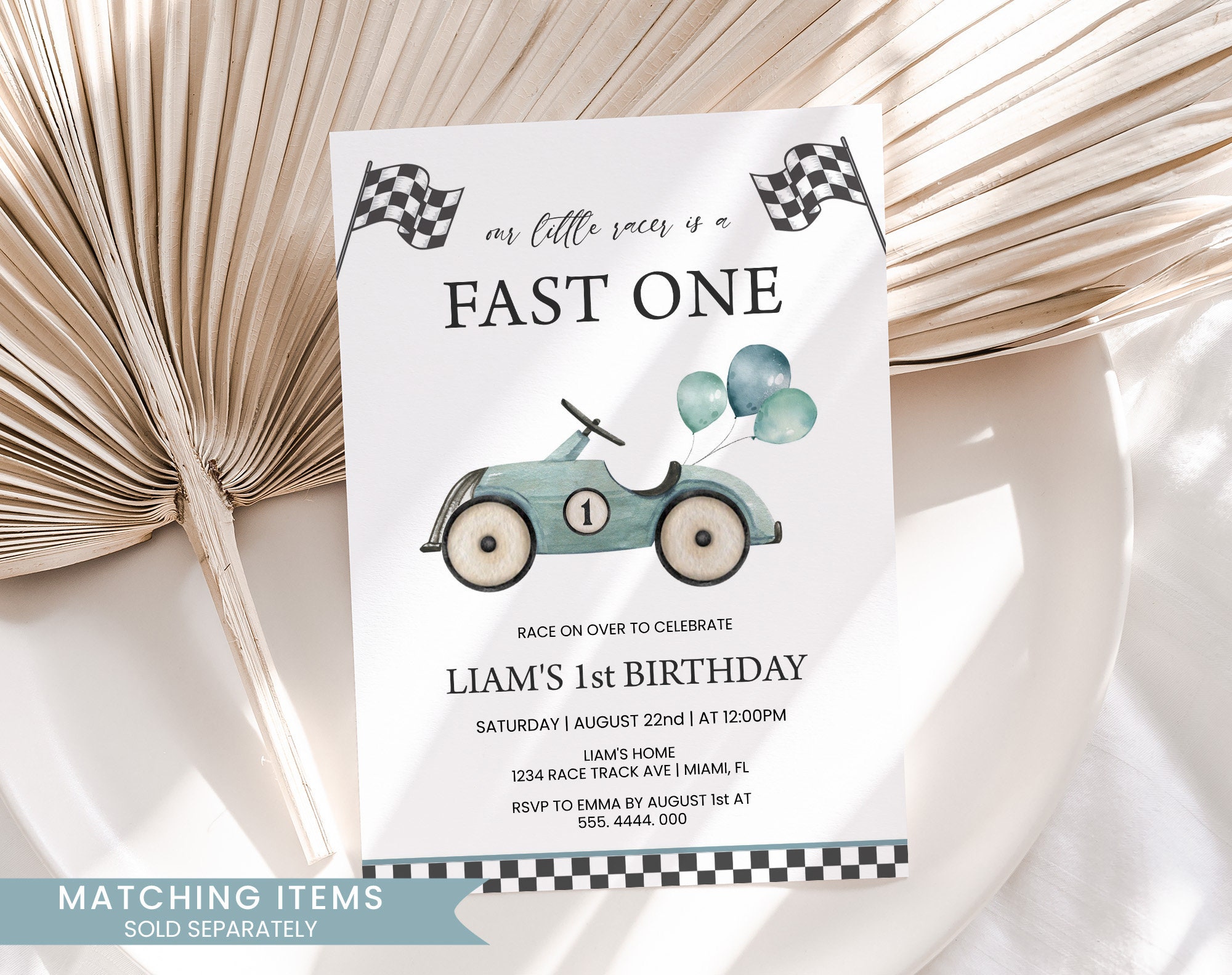 Editable Race Car Birthday Invitation Boys First Birthday - Etsy Australia